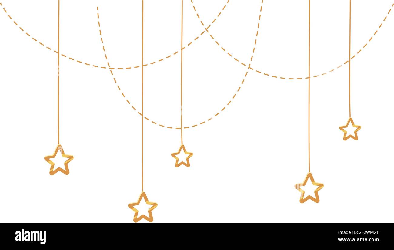 stars hanging strings icon isolated Stock Vector Image & Art - Alamy