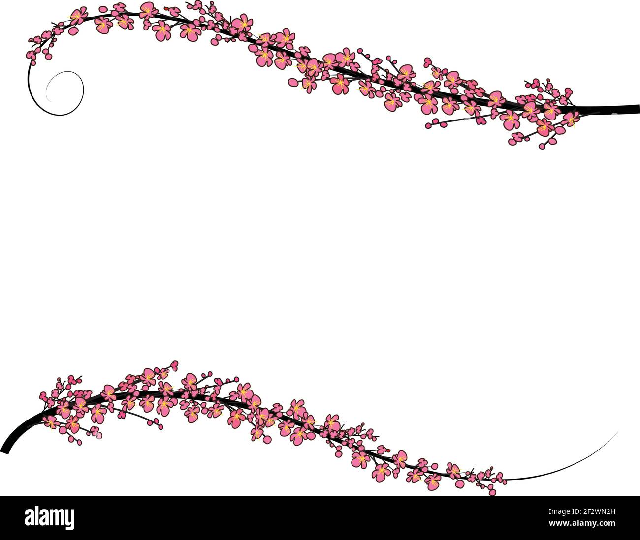 Plum blossom background frame design Stock Vector Image & Art - Alamy