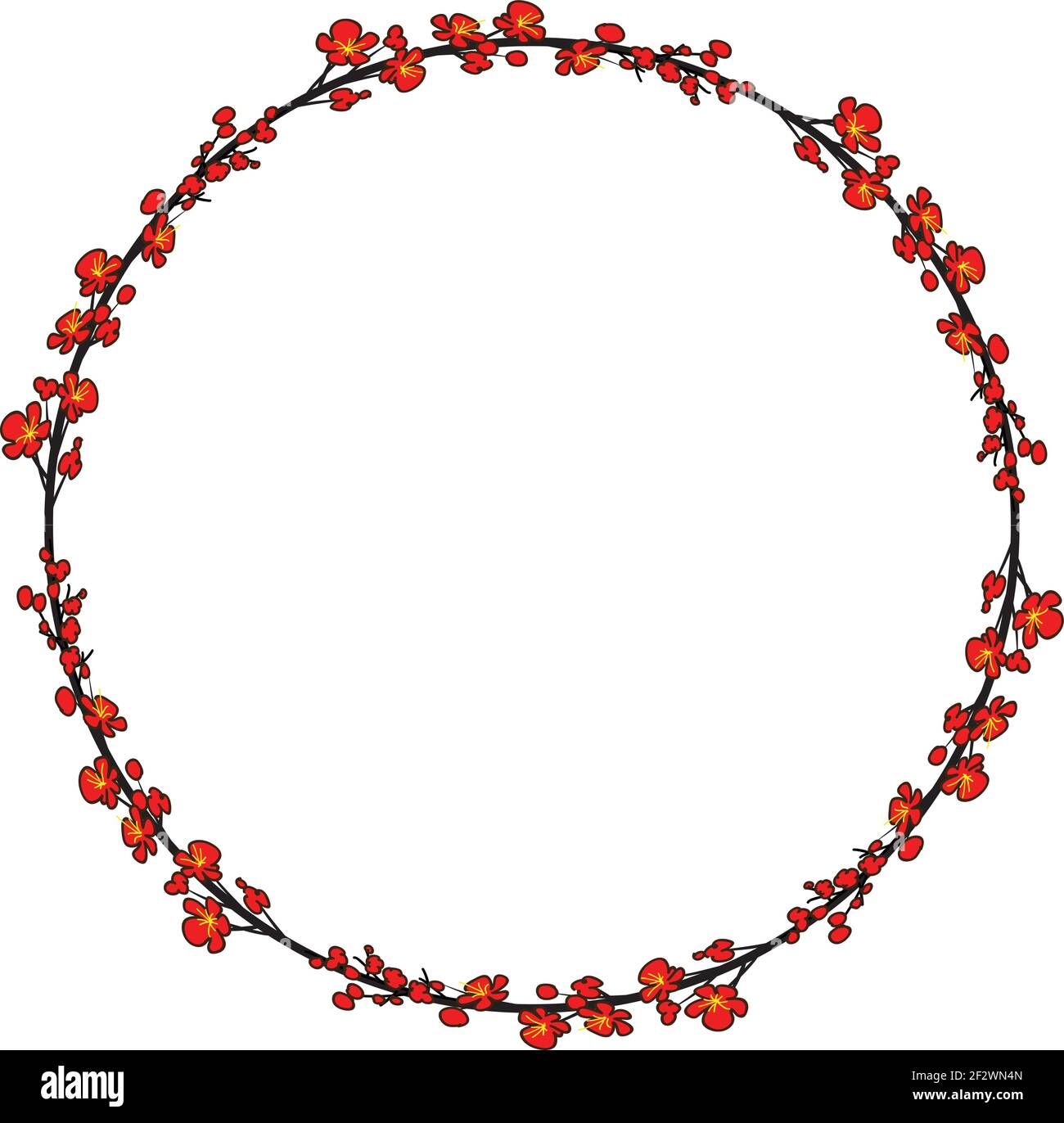 Plum blossom background frame design Stock Vector Image & Art - Alamy