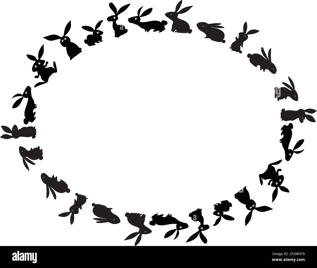 rabbit cartoon border frame background set Stock Vector Image & Art - Alamy