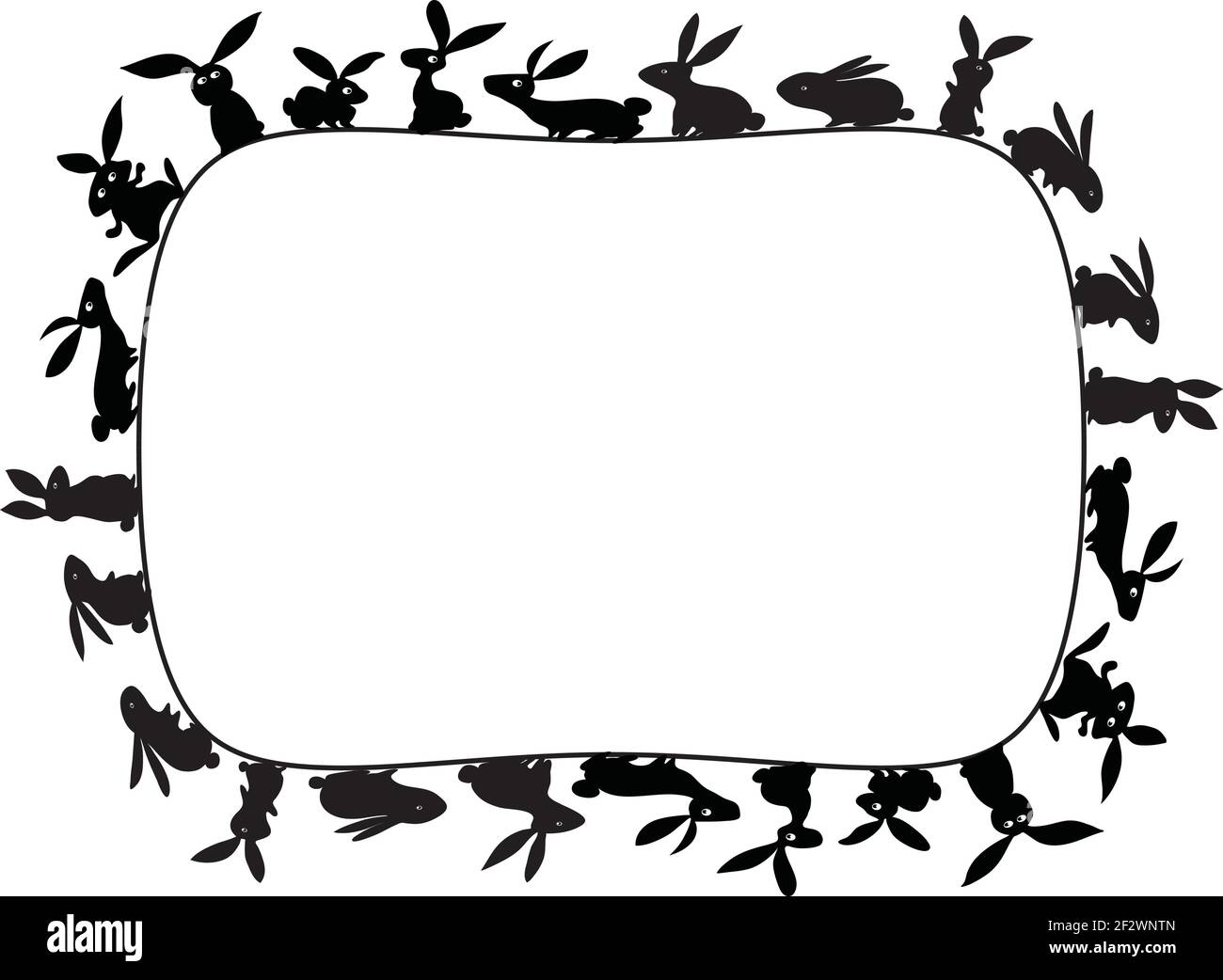 rabbit cartoon border frame background set Stock Vector Image & Art - Alamy
