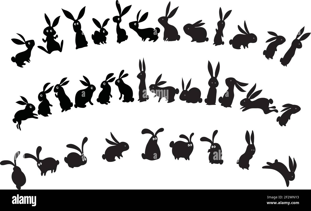 rabbit cartoon border frame background set Stock Vector Image & Art - Alamy