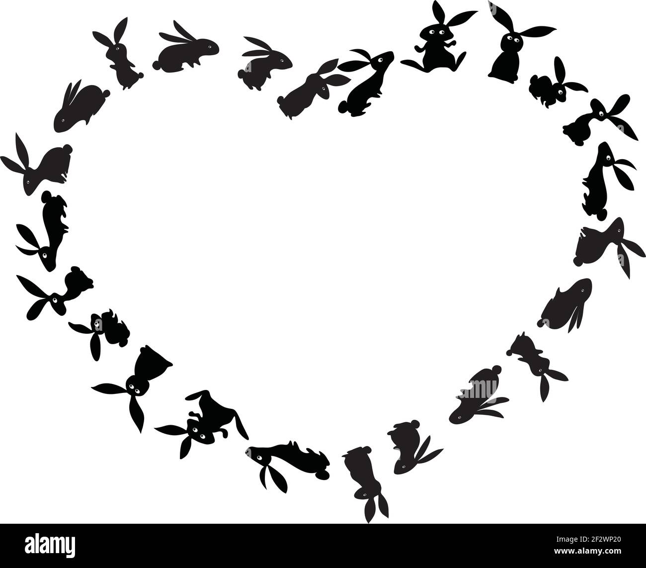 rabbit cartoon border frame background set Stock Vector Image & Art - Alamy