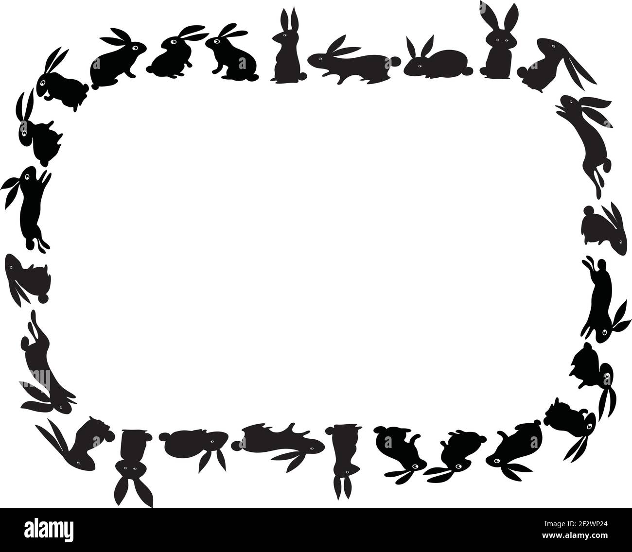 rabbit cartoon border frame background set Stock Vector Image & Art - Alamy