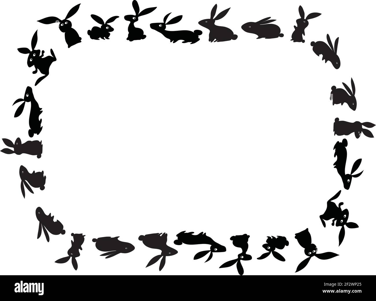 rabbit cartoon border frame background set Stock Vector Image & Art - Alamy