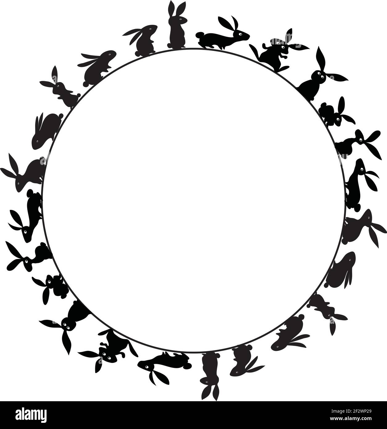 rabbit cartoon border frame background set Stock Vector Image & Art - Alamy