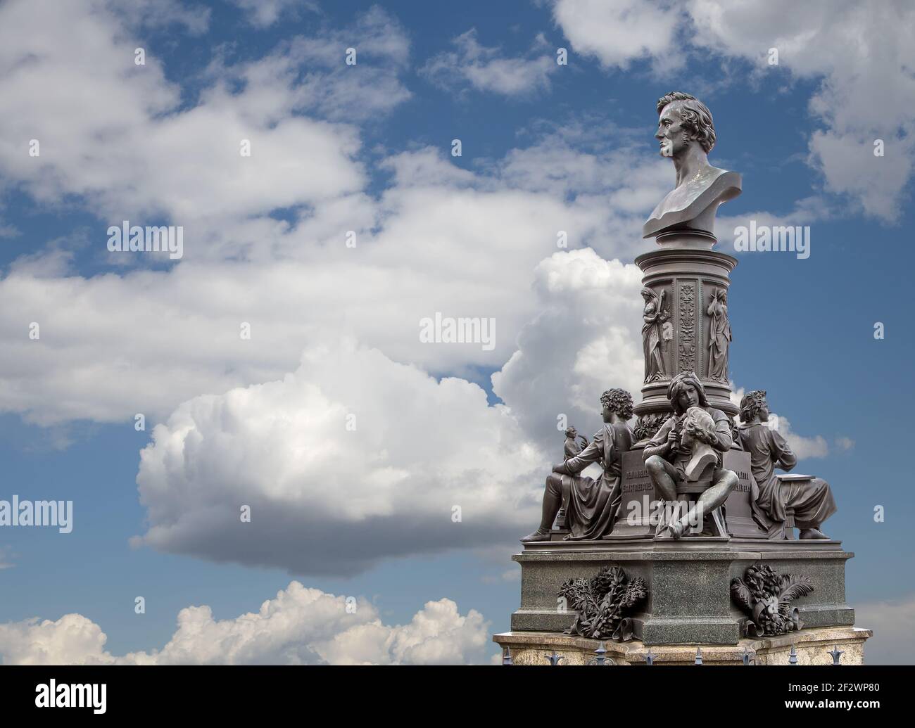 Sculpture on the Bruhl Terrace, a historic architectural ensemble in ...
