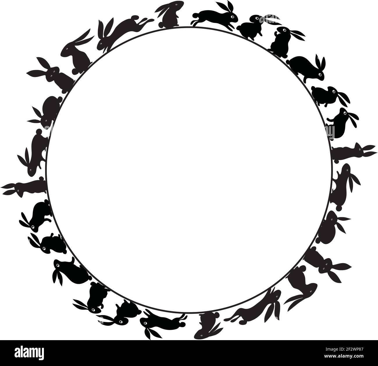 rabbit cartoon border frame background set Stock Vector Image & Art - Alamy