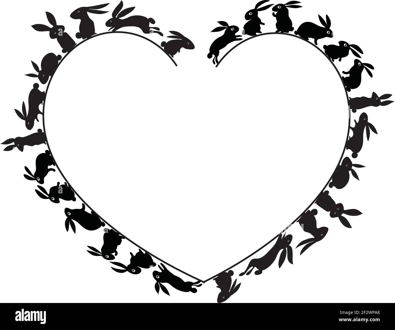 rabbit cartoon border frame background set Stock Vector Image & Art - Alamy