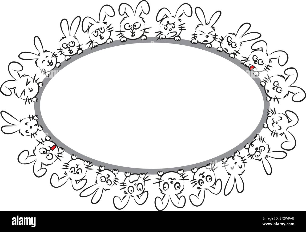 rabbit cartoon border frame background set Stock Vector Image & Art - Alamy