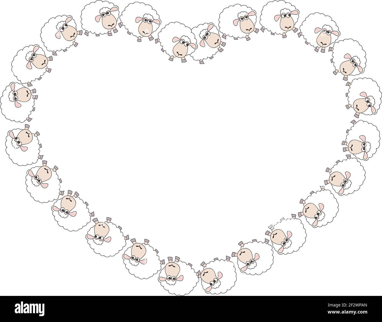 sheep cartoon border frame background Stock Vector Image & Art - Alamy