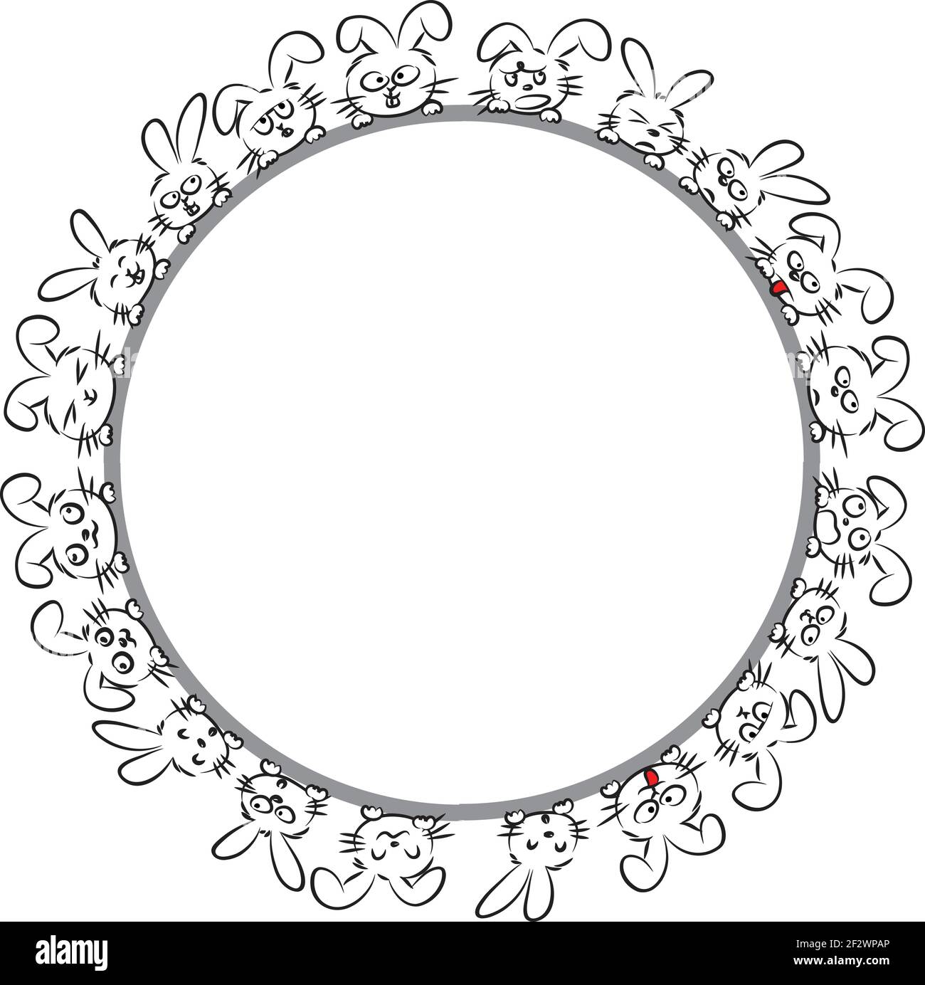 rabbit cartoon border frame background set Stock Vector Image & Art - Alamy