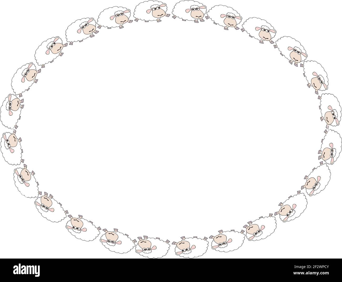 sheep cartoon border frame background Stock Vector Image & Art - Alamy