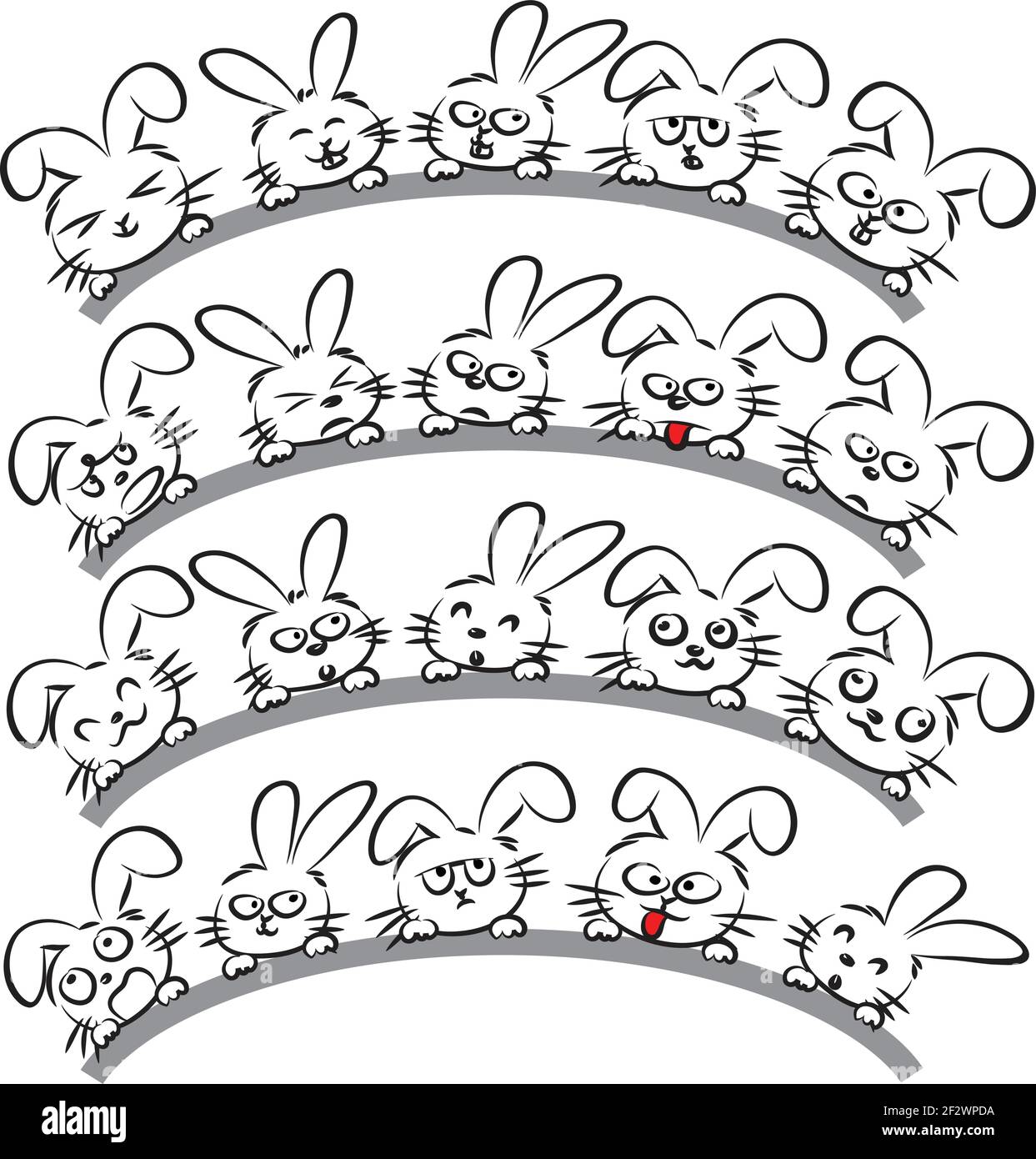 rabbit cartoon border frame background set Stock Vector Image & Art - Alamy