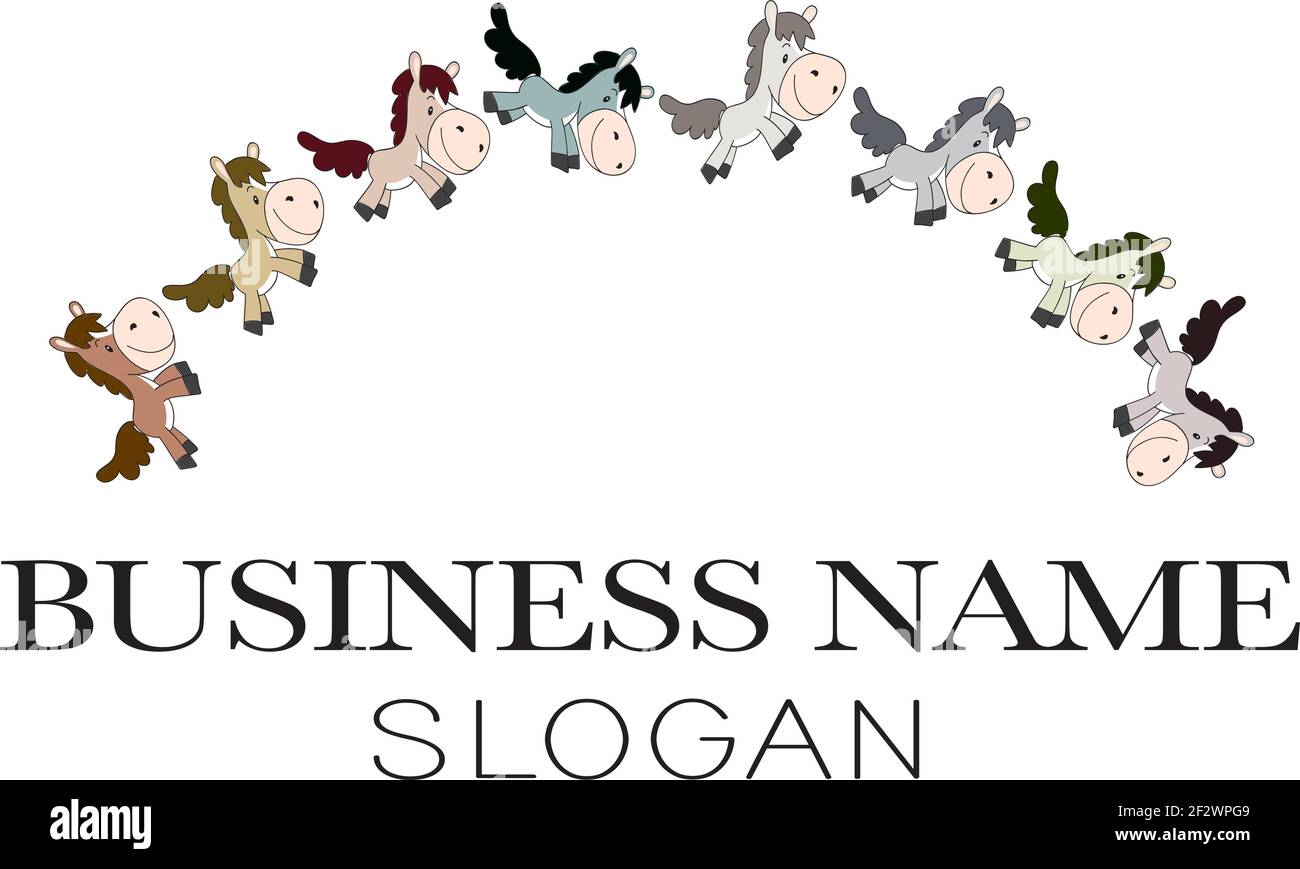 horse running border logo set background Stock Vector Image & Art - Alamy