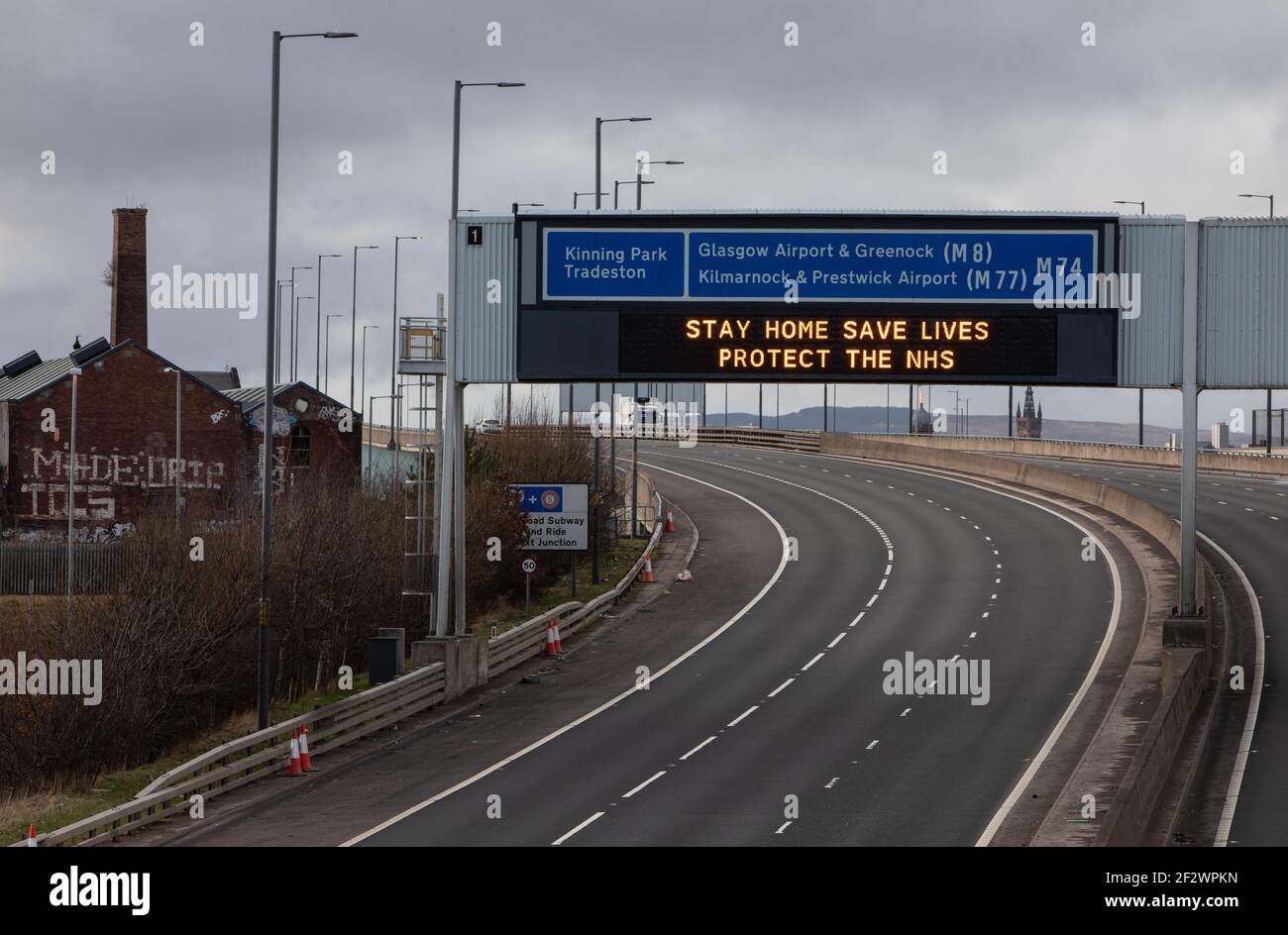 Motorway Sign Stay Home Protect Nhs Save Lives High Resolution Stock ...