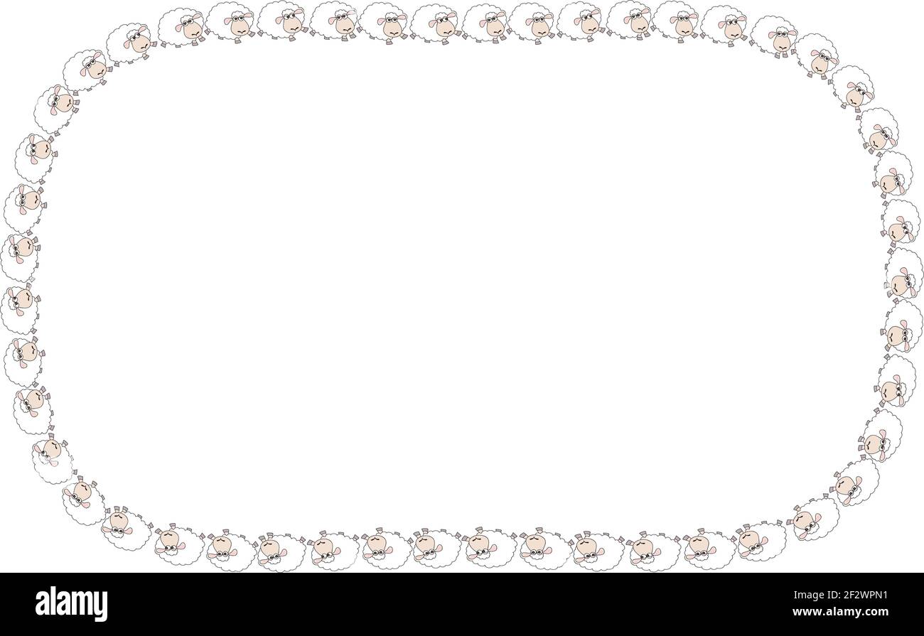 sheep cartoon border frame background Stock Vector Image & Art - Alamy