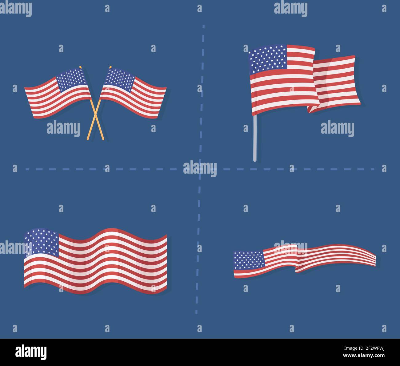 set american flags national symbol Stock Vector Image & Art - Alamy