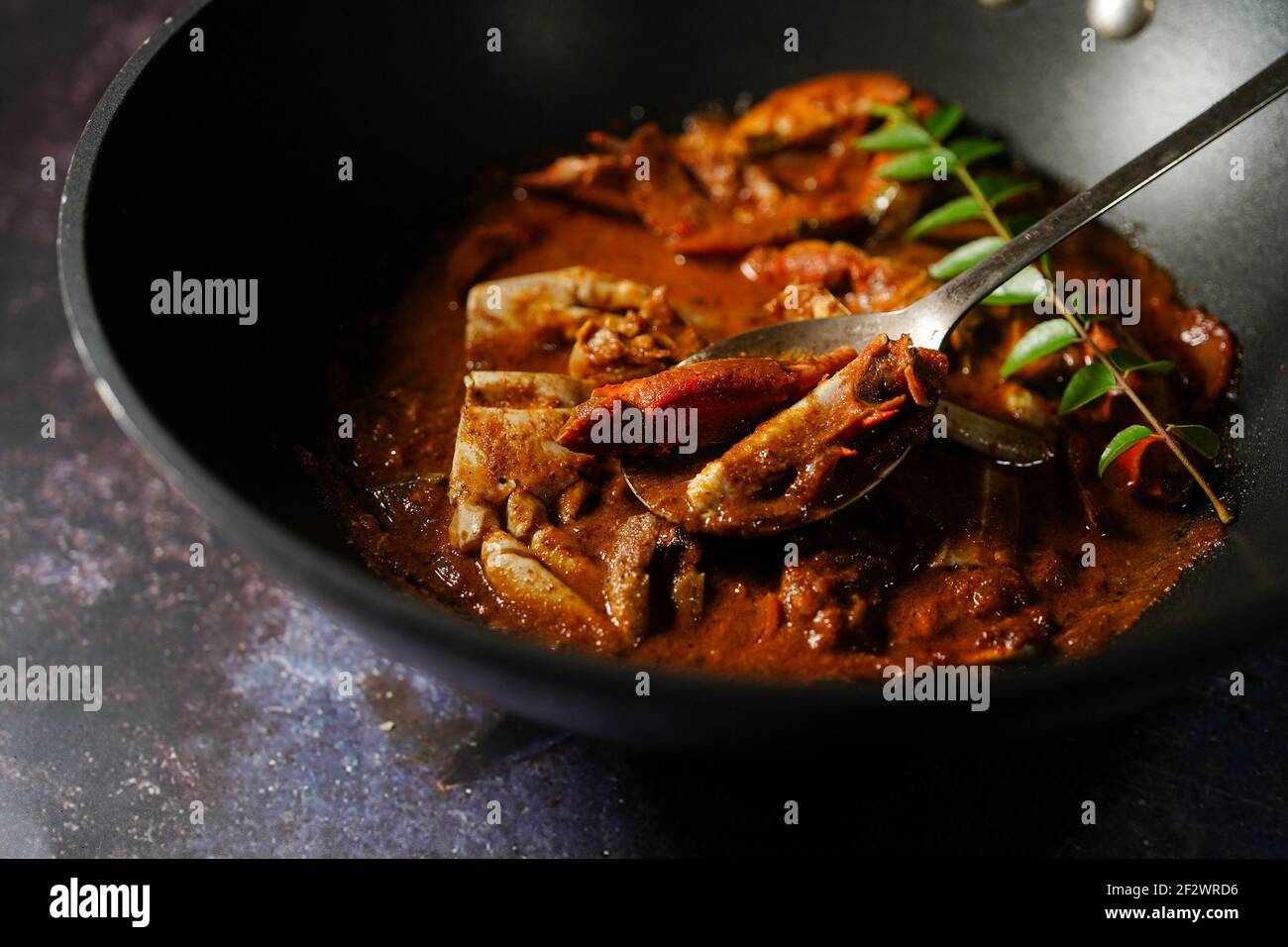 Homemade Kerala Crab curry / Masala crabs, selective focus Stock Photo ...