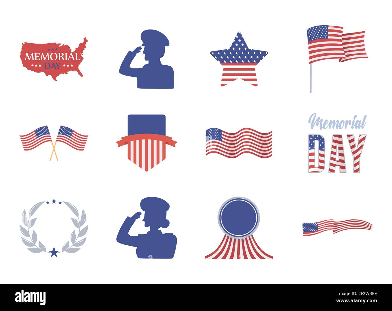 memorial day american soldiers flags Stock Vector Image & Art - Alamy