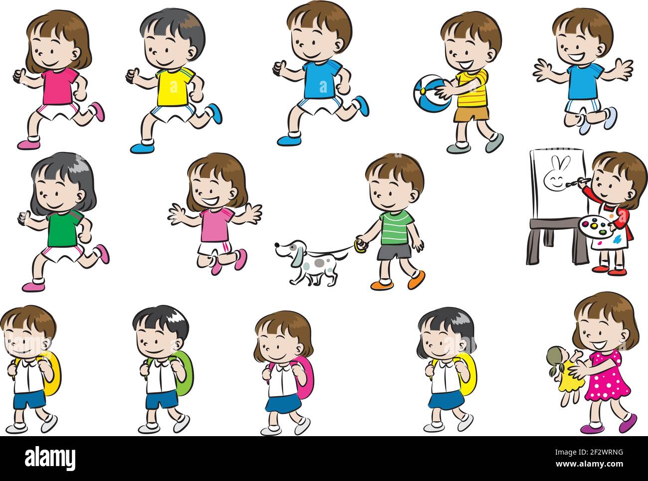 Action girls Stock Vector Images - Alamy