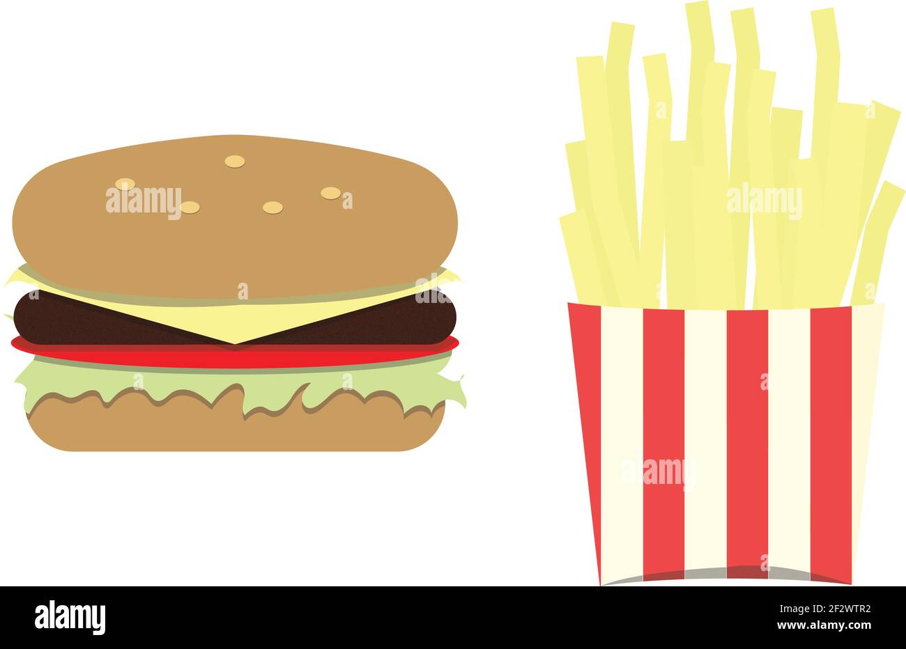 Burger potatoes lunch in Stock Vector Images - Alamy
