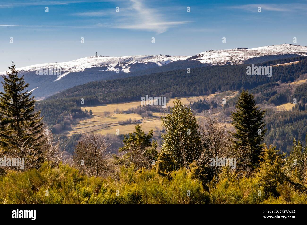 landscape of mountain of forez Stock Photo - Alamy