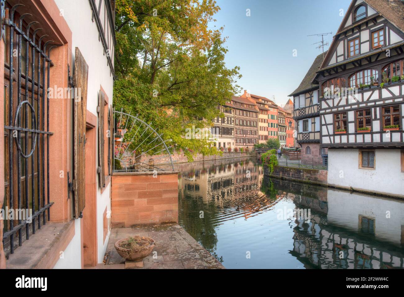 Sunset view of colourful houses at Petite France district in Strasbourg ...
