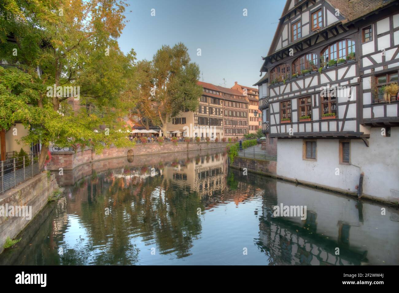 Sunset view of colourful houses at Petite France district in Strasbourg ...