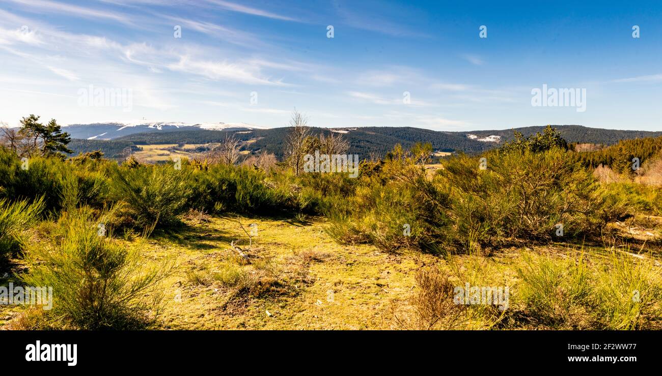 landscape of mountain of forez Stock Photo - Alamy