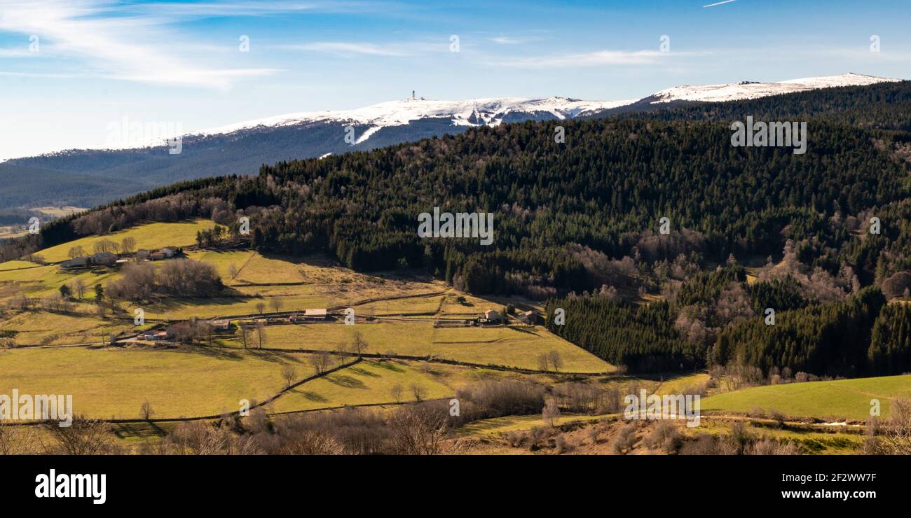 landscape of mountain of forez Stock Photo - Alamy
