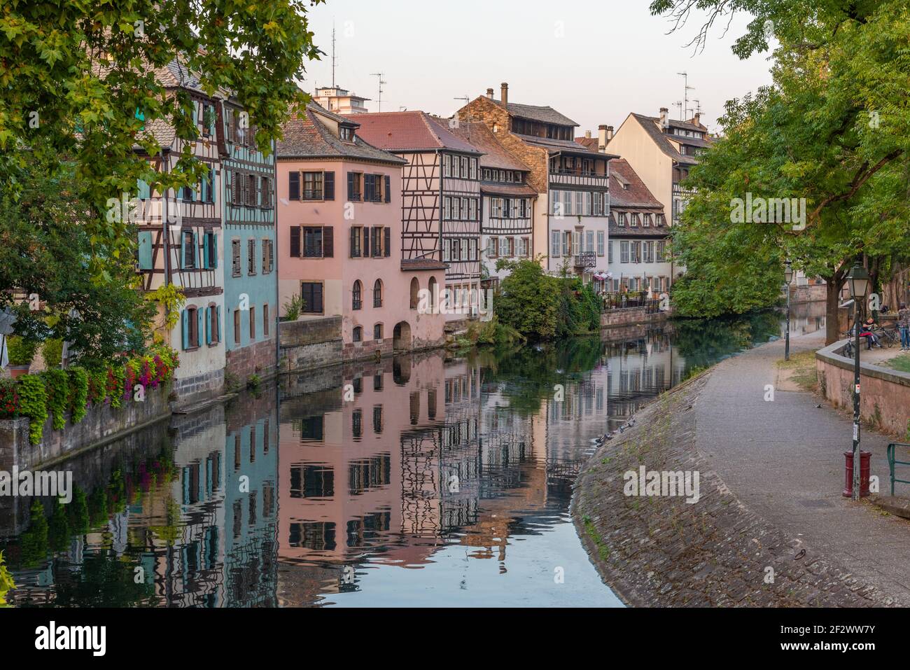 Sunset view of colourful houses at Petite France district in Strasbourg ...