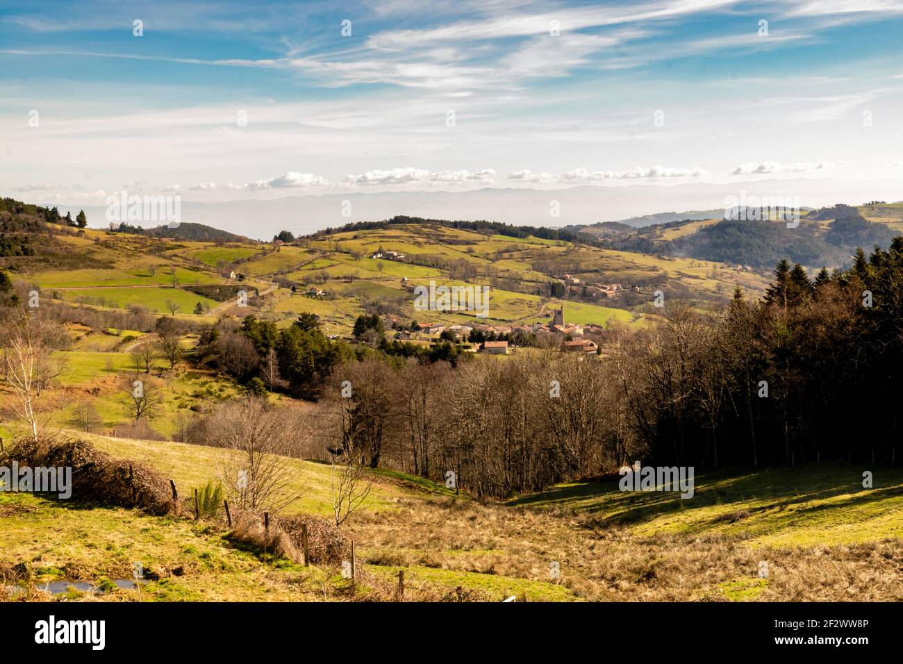 landscape of mountain of forez Stock Photo - Alamy