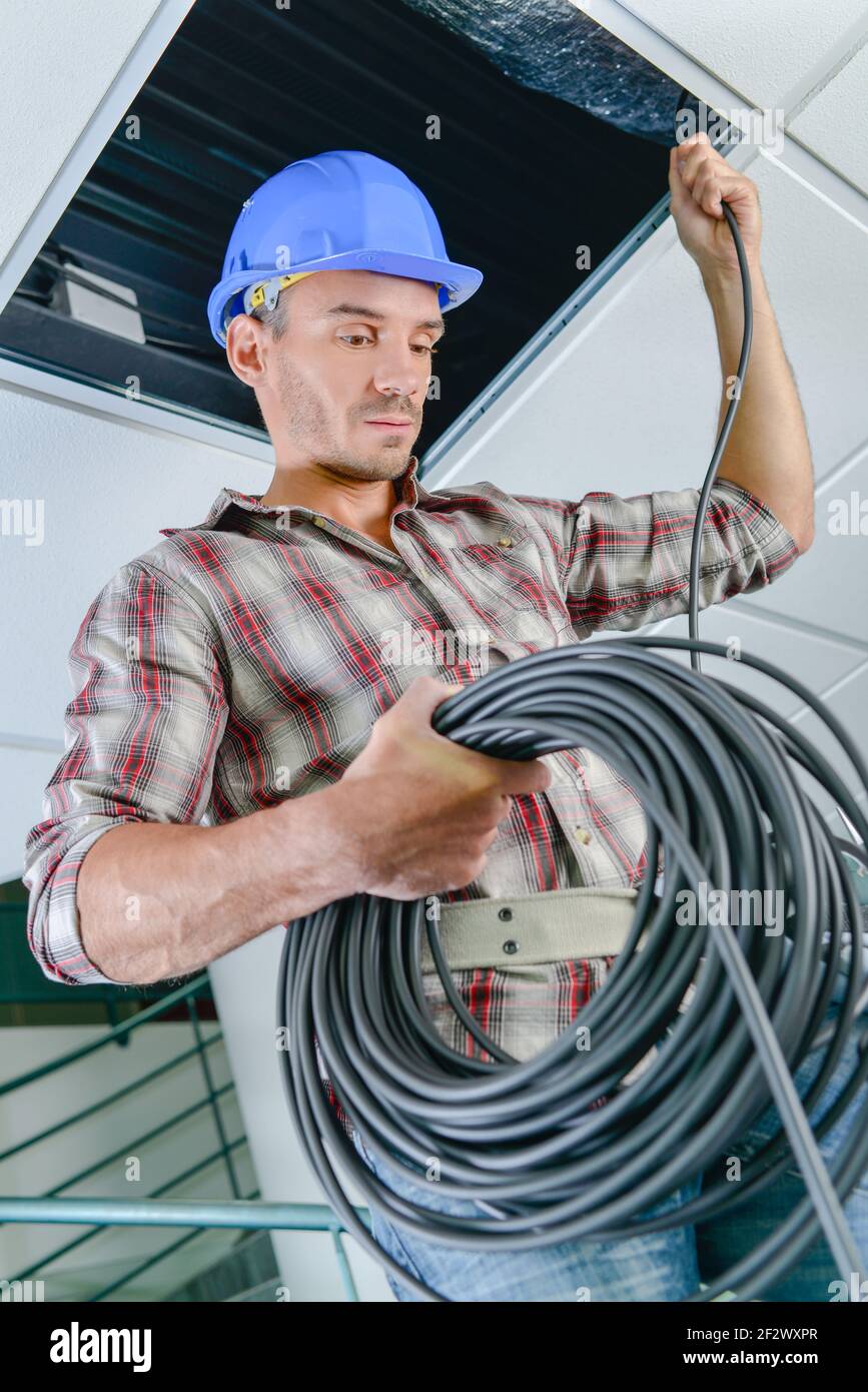 Exposed ceiling cabling hi-res stock photography and images - Alamy