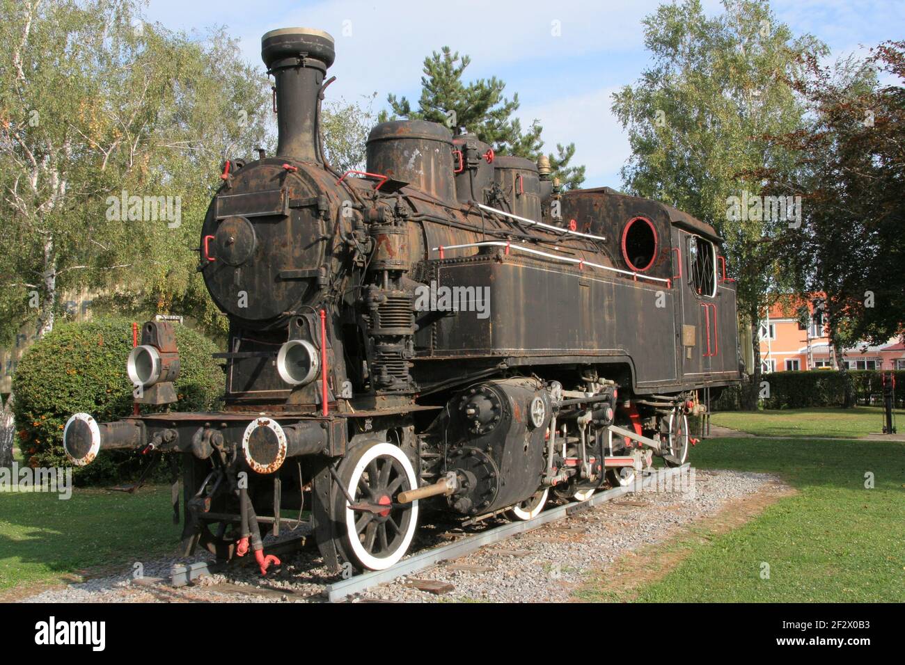 Old steam locomotive in Neufeld an der Leitha in Austria, Europe Stock ...