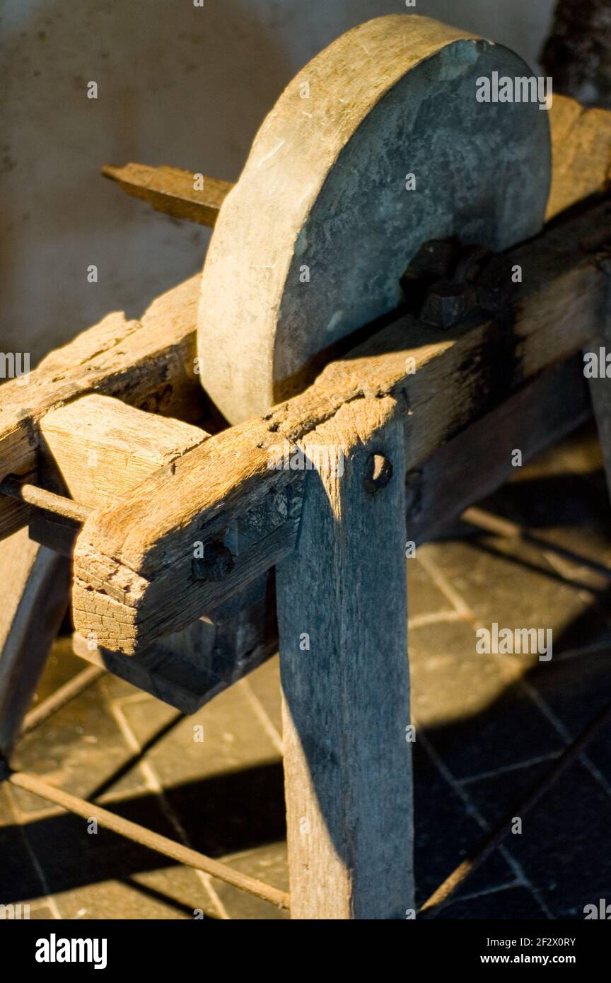 rustic antique whetstone in an old medieval flour mill Stock Photo - Alamy