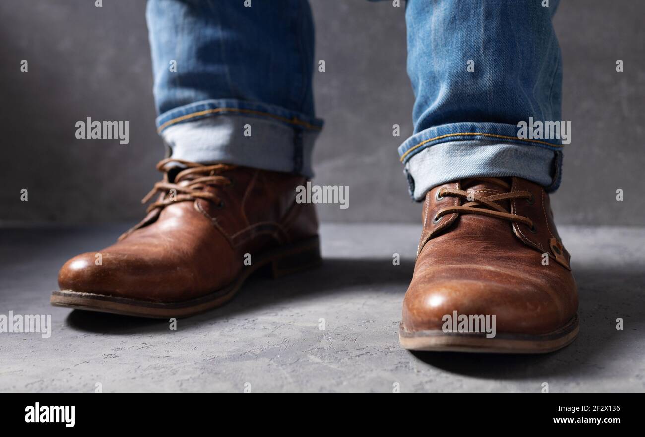 Legs man in cowboy shoes hi-res stock photography and images - Alamy
