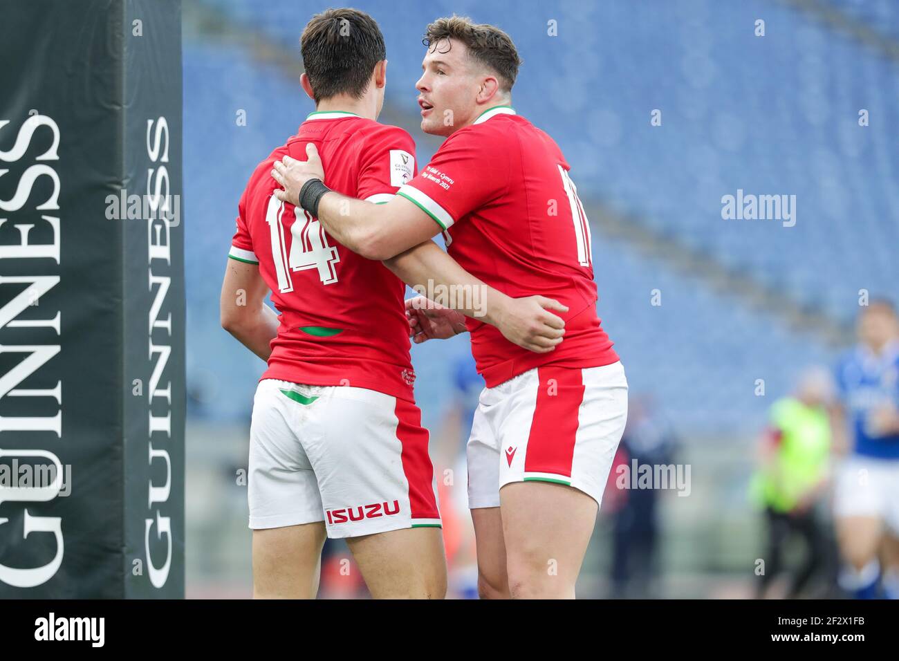 Stadio Olimpico, Rome, Italy, 13 Mar 2021, esultanza Wales during 2021 ...