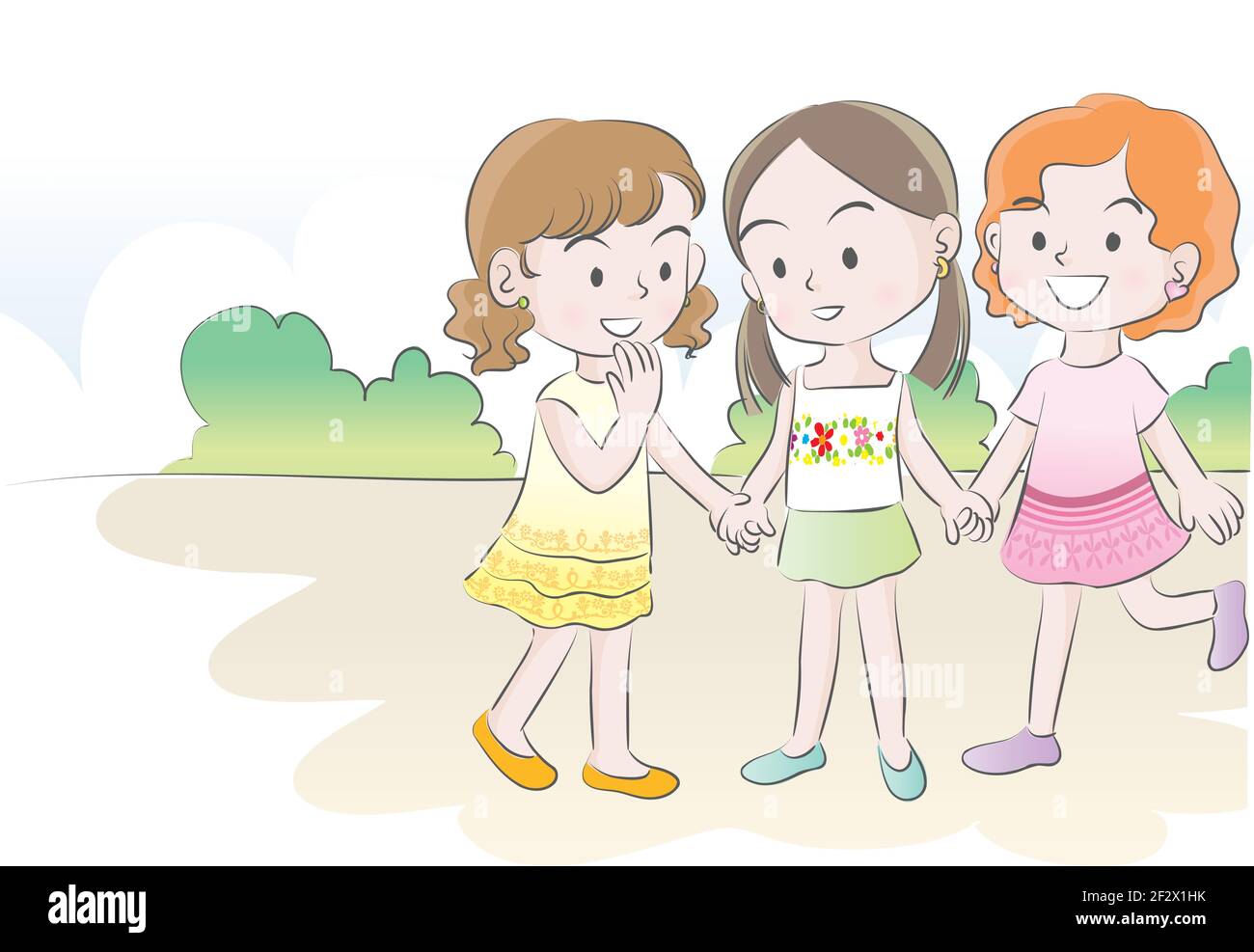 vector cartoon girl Stock Vector Image & Art - Alamy