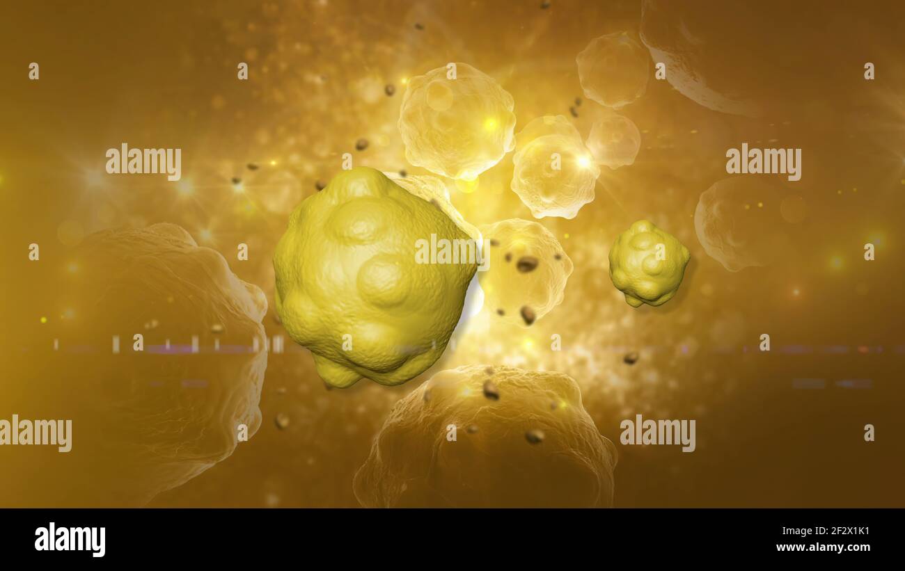 3D illustration - cancer cell on cancer image background Stock Photo ...
