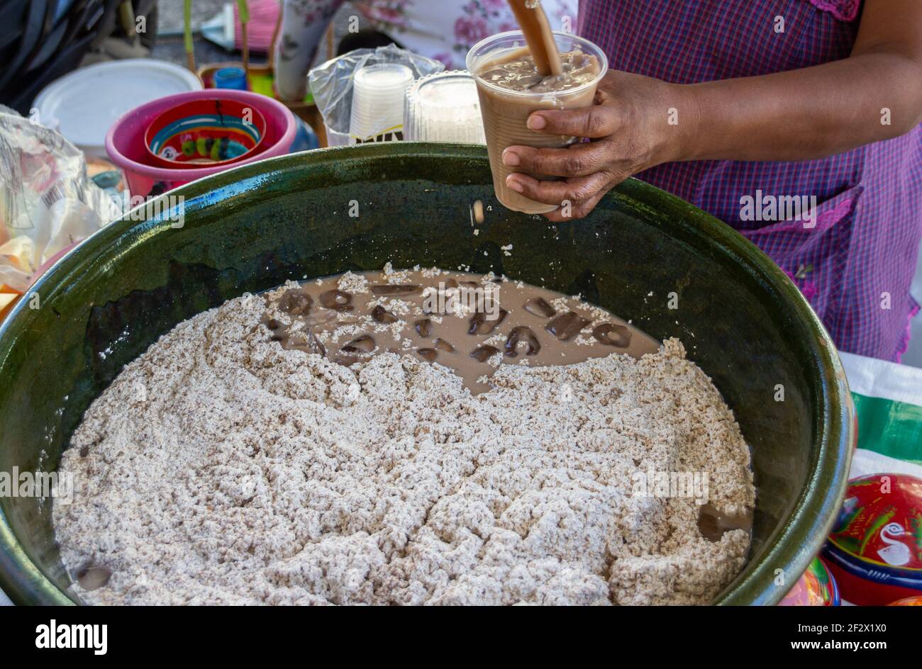 Photograph of the traditional prehispanic drink of Oaxaca Mexico called ...