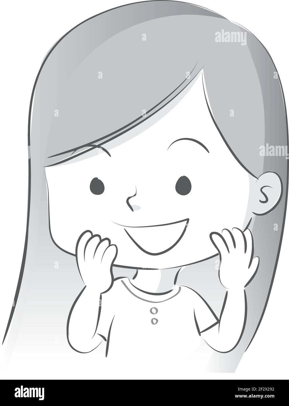 vector cartoon girl Stock Vector Image & Art - Alamy