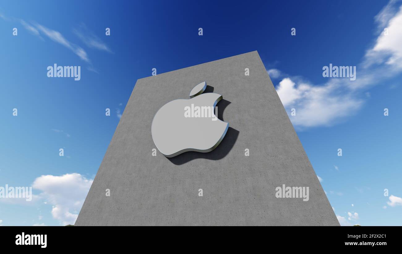 Apple logo, Editorial use only, 3D rendering Stock Photo - Alamy