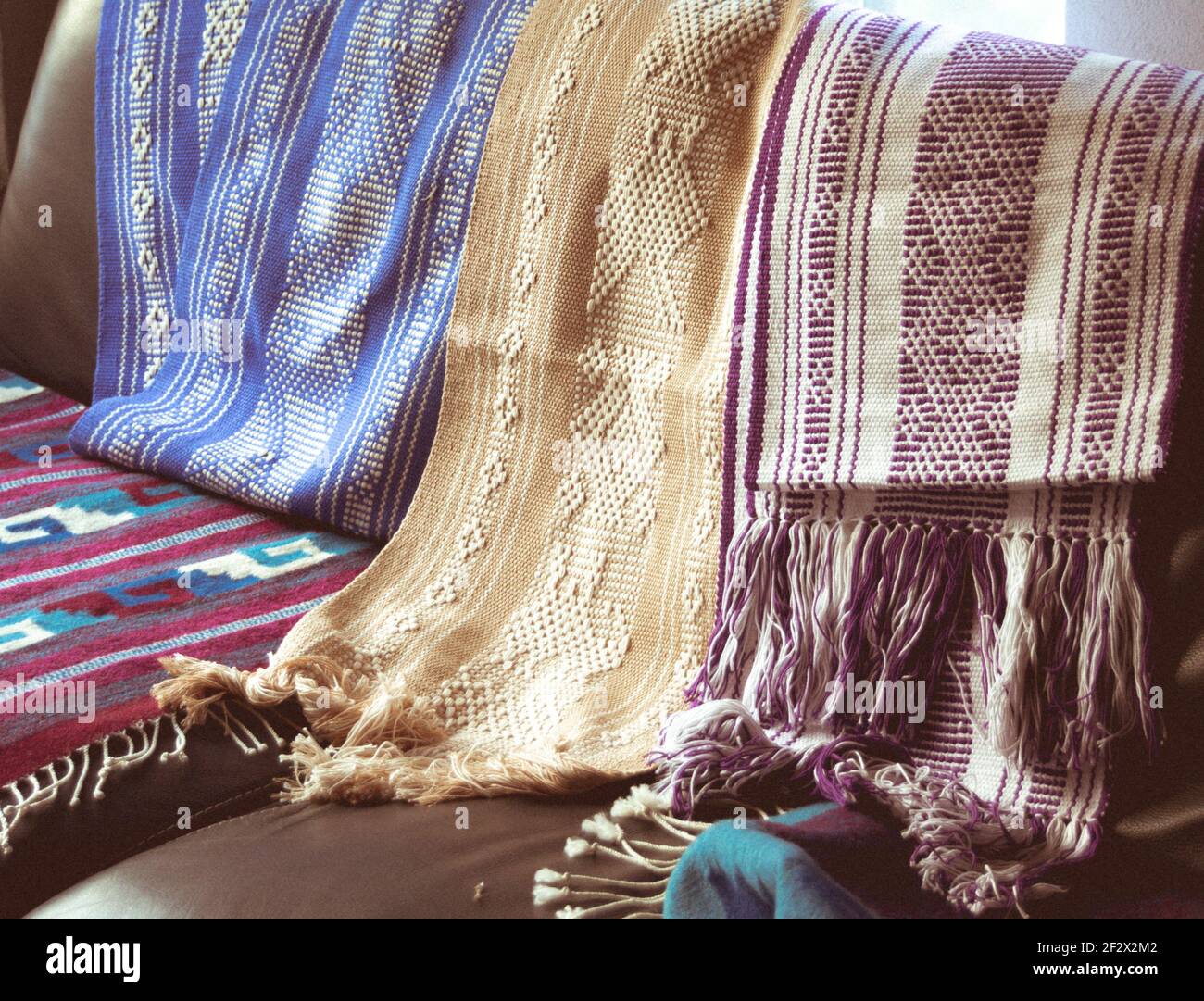 Photograph of an abstract traditional mexican textile texture or ...