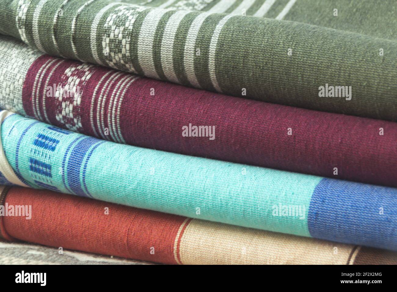 Photograph of an abstract traditional mexican textile texture or ...