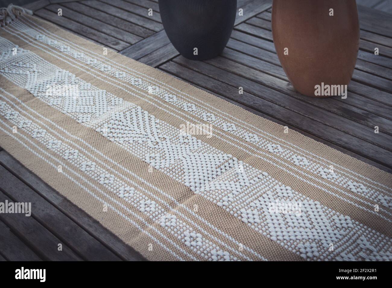 Photograph of an abstract traditional mexican textile texture or ...