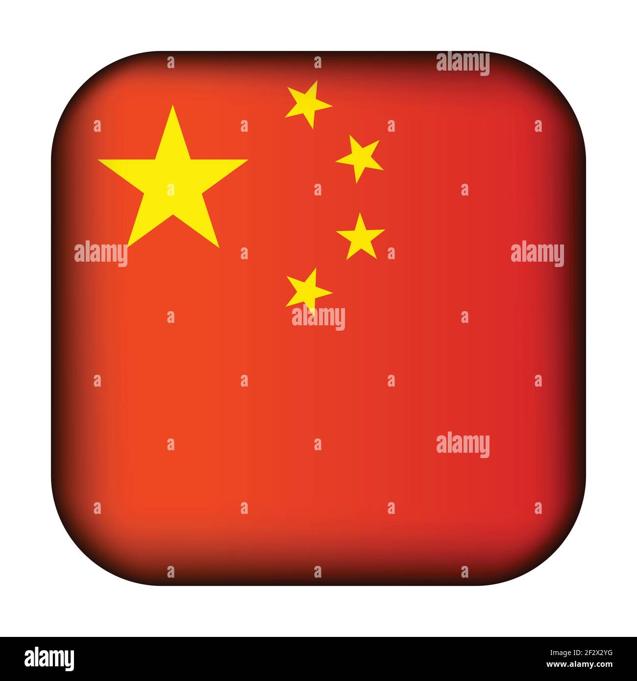 Glass light ball with flag of China. Squared template icon. Chinese ...