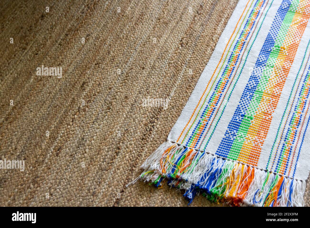 Photograph of an abstract traditional mexican textile texture or ...