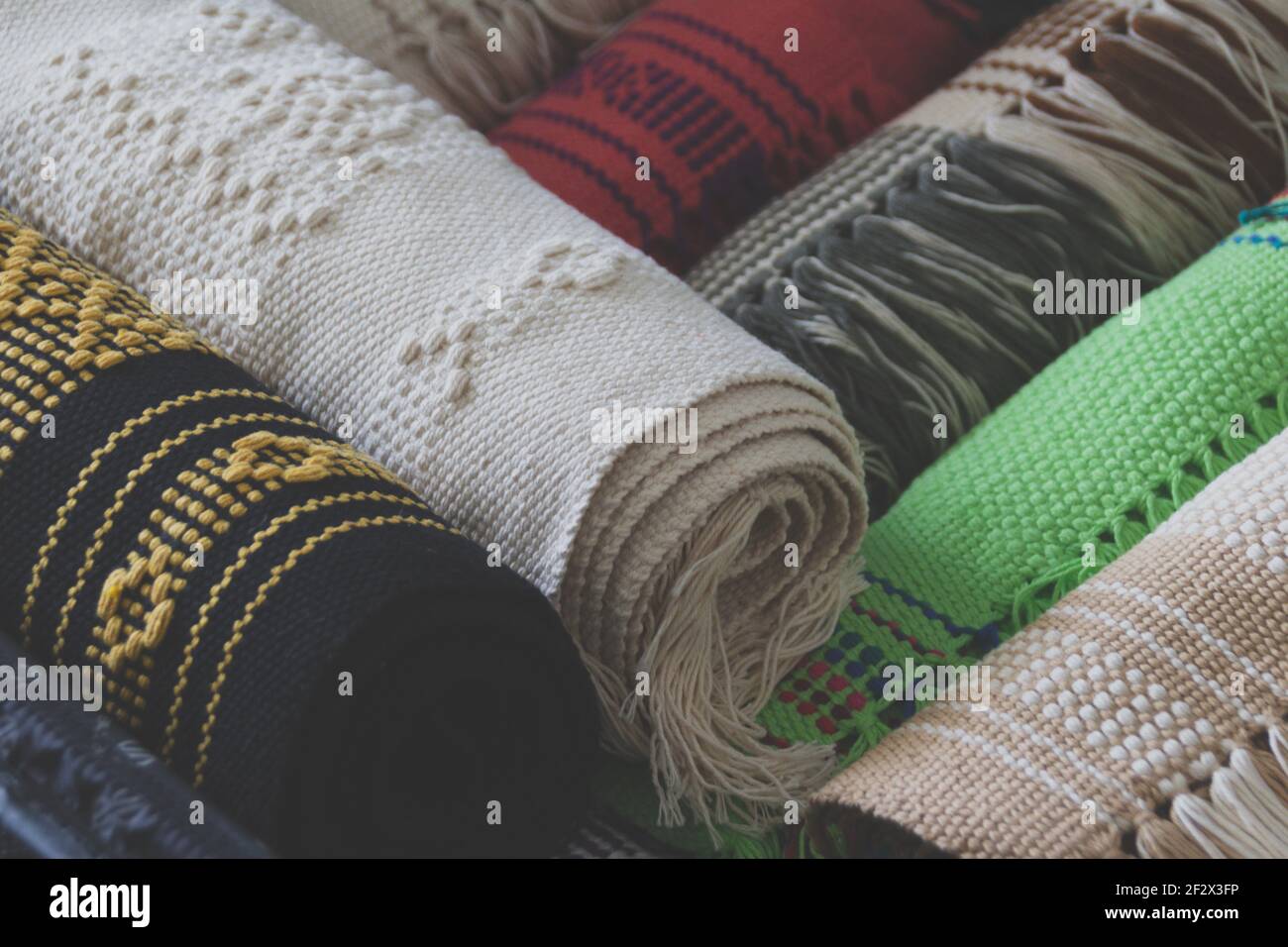Photograph of an abstract traditional mexican textile texture or ...
