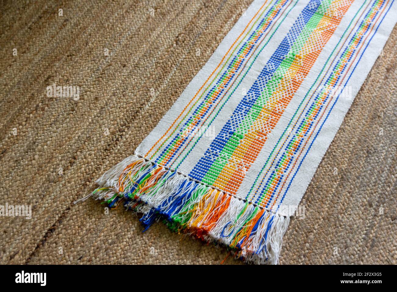 Photograph of an abstract traditional mexican textile texture or ...